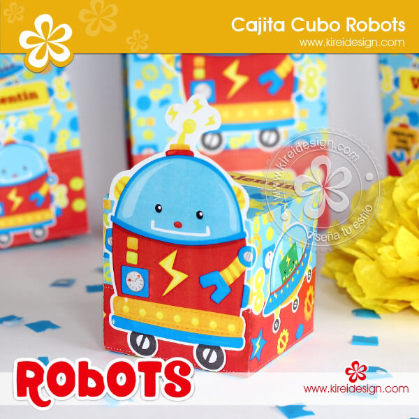 Caja Cubo Robots - Kireidesign